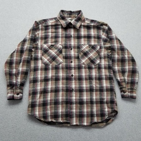 Lucky Brand | Shirts | Vintage Lucky Brand Flannel Men Medium Brown ...